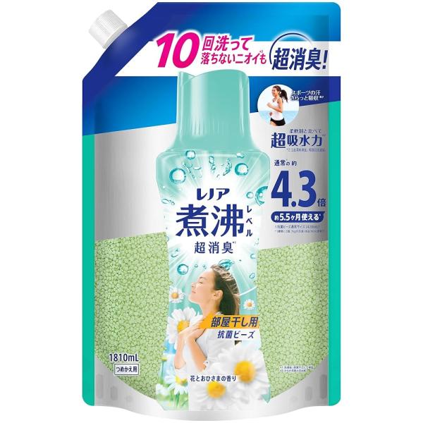 「商品情報」商品紹介しみついた臭いも煮沸レベル消臭*1　繊維の奥に浸透 発泡ビーズ*2　洗剤・柔軟剤では落ちないニオイに*3煮沸レベルの消臭力*1衣類が消臭フィルターに洗濯槽の防カビ*4もエリそでの黄ばみブロック*5 まで12週間消臭力が続...