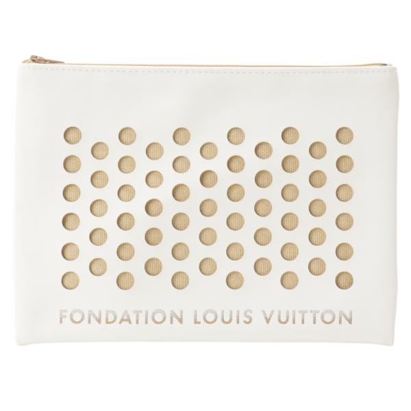 Fondation Louis Vuitton フォンダシオンルイヴィトン ルイヴィトン 美術館 ポーチ ホワイト【素材】 ナイロン 内側は100%リサイクルコットン【サイズ】 縦 約16 cm x 横 約22 cm x マチ 約0.8cm...