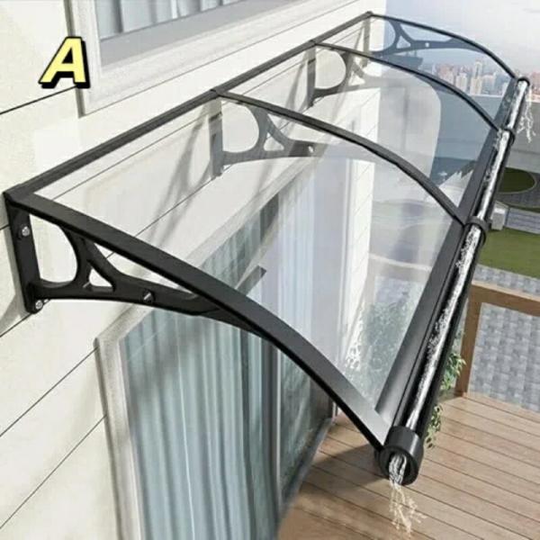 ポリカーボネートボードテラス屋根 diy キット：キャノピーパネルの厚さは約3.5mmです。ひさし 屋根 後付け 炭化ポリエステル素材を使用しており、耐熱性、耐低温性、破損しにくい、遮音性などの特性があります。優れた光透過率、暑い太陽の熱を...