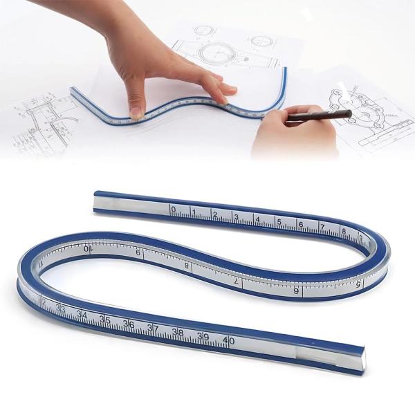 【包装内容】40 cmサイズのフレキシブル定規を1本お届けします。 【使いやすい】曲線を描く時、まずその上の十分な数の点を確定して、フレキシブル曲線定規をねじって、それに異なる位置の点を接続させて、それから力を入れて押した後に、ペンで定規に...