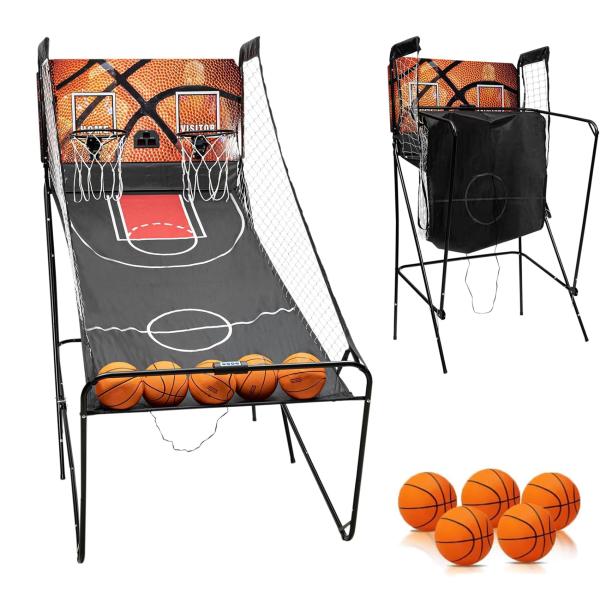 ? 【高品質素材】バスケットボール アーケードゲームは900Dの厚みのあるオックスフォード生地で作られており、より静かで丈夫です。 バスケットボールのフープとフレームは直径2.2cmのスチールパイプでできており、安定したサポートを提供し、頑...
