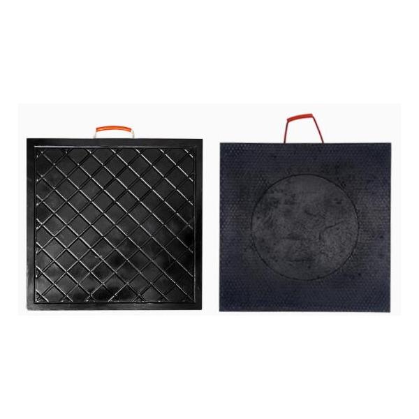 ? 【コンパクトサイズ】: ハンドル付きクレーン脚レベリングパッドのサイズは約60*60*6cm/50*50*5cmで、適切なサイズであり、重機の衝撃を防ぐのに十分なサポートと安定性を提供できます。コンクリートやその他の表面を粉砕します。?...