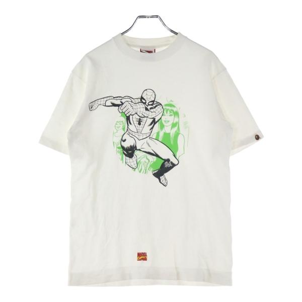 [商品番号]1025J130005[ブランド]A BATHING APE（アベイシングエイプ）[モデル]×MARVEL Spider Man T マーベル スパイダーマン フロントプリント 半袖Tシャツ カットソー ホワイト[販売店舗]BR...