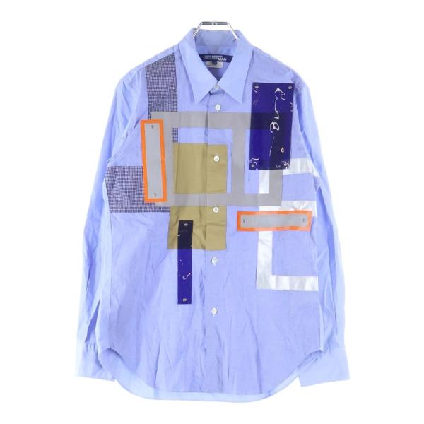 [商品番号]1026A090058[ブランド]JUNYA WATANABE COMME des GARCONS（ジュンヤワタナベ コムデギャルソン）[モデル]16AW 綿ハケメ×多素材パッチワーク 長袖シャツ ブルー WR-B042[販売店...