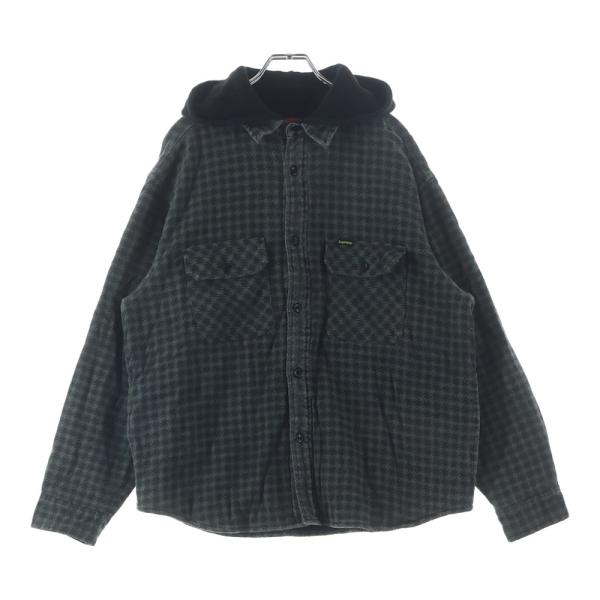 [商品番号]1026C300022[ブランド]SUPREME（シュプリーム）[モデル]22AW Houndstooth Flannel Hooded Shirt ハウンズトゥース フランネル長袖チェックシャツ フーディー グレー[販売店舗]...