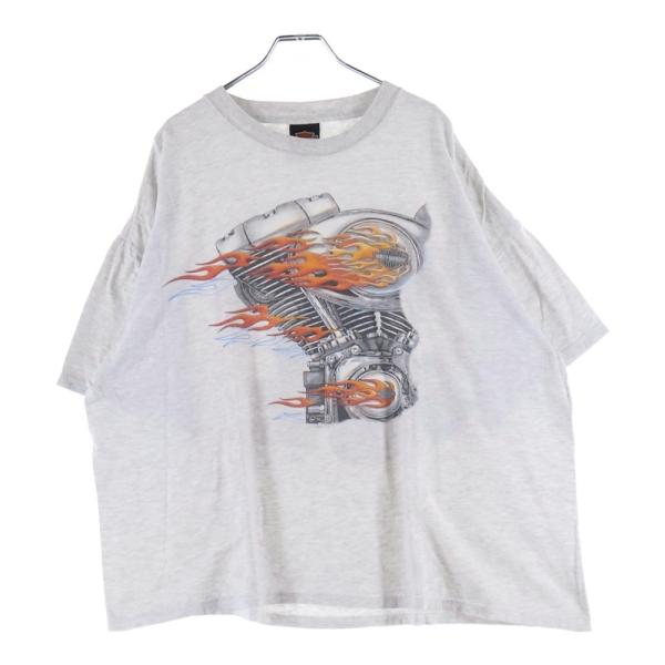 [商品番号]1325L190006[ブランド]HARLEY DAVIDSON（ハーレーダビッドソン）[モデル]00s VINTAGE RED FLAME MOTOR TEE エンジン 両面プリント Tシャツ 半袖カットソー グレー[販売店舗...