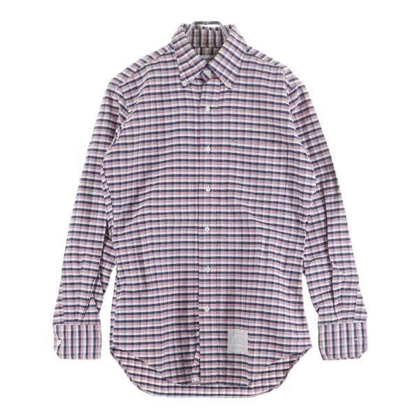 [商品番号]1326A020029[ブランド]THOM BROWNE（トムブラウン）[モデル]BD CHECK SHIRT MWL001AW8157 ボタンダウン チェック 長袖シャツ レッド/ネイビー[販売店舗]BRING オンラインショップ