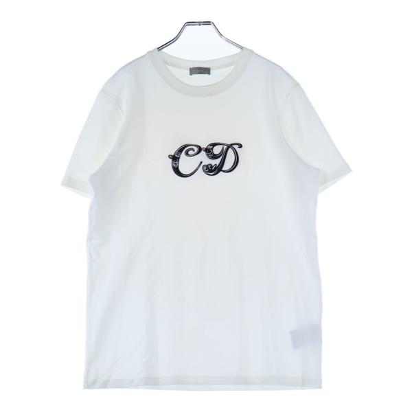[商品番号]1425I250003[ブランド]Christian Dior（クリスチャンディオール）[モデル]21AW ×KENNY SCHARF Logo T-Shirt ケニーシャーフ ロゴ刺繍 クルーネック半袖Tシャツカットソー ホワ...