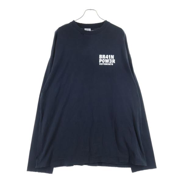 [商品番号]1425L230003[ブランド]VETEMENTS（ヴェトモン）[モデル]BRAIN POWER LONGSLEEVE ブレーンパワー ロングスリーブ ダメージ加工 長袖 ロングTシャツ カットソー UE63TR385B ブラ...