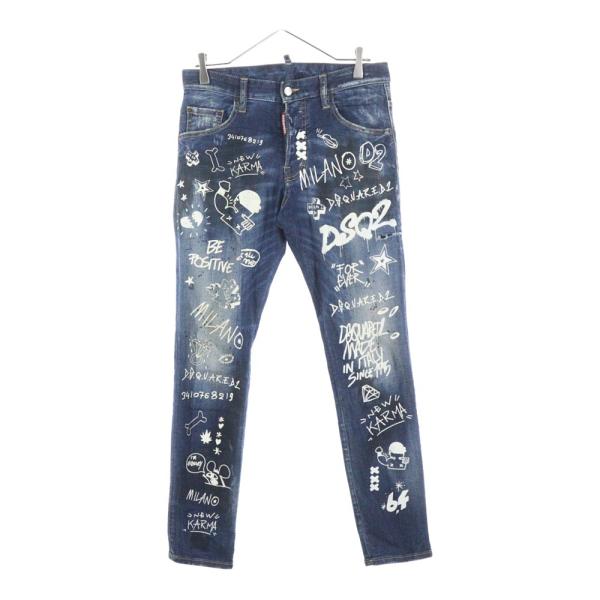 [商品番号]1426A120018[ブランド]DSQUARED2（ディースクエアード）[モデル]GRAFFITI SKATER JEAN グラフィティスケータージーンズ ボタンフライデニムパンツ インディゴ S74LB1099 S30685...