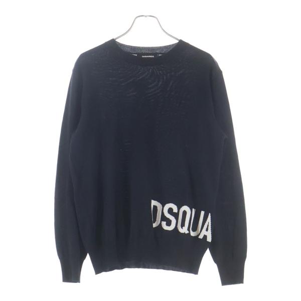 [商品番号]1426C130011[ブランド]DSQUARED2（ディースクエアード）[モデル]23AW サイドロゴクルーネックニットセーター  ブラック S74HA1377 S1833[販売店舗]BRING オンラインショップ