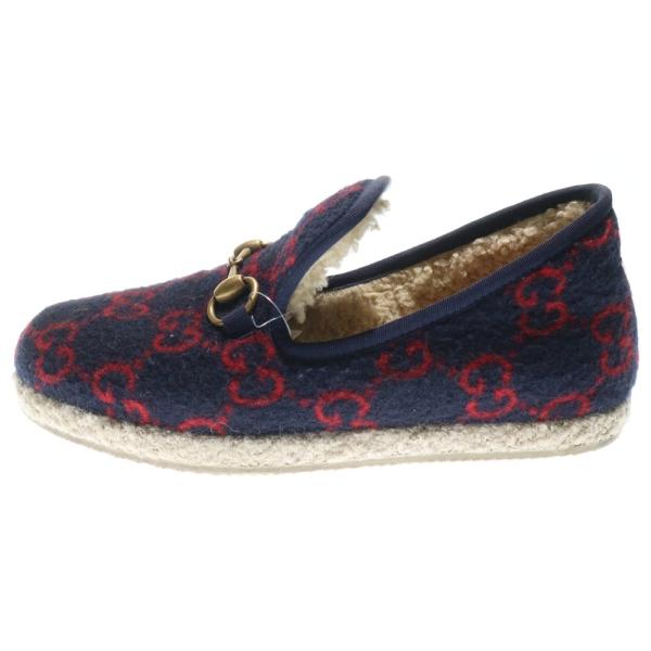 [商品番号]1625J230007[ブランド]GUCCI（グッチ）[モデル]20AW Fria Horsebit Espadrille GG Loafers GGロゴ ホースビット スリッポン ローファー ネイビー レディース 575850...