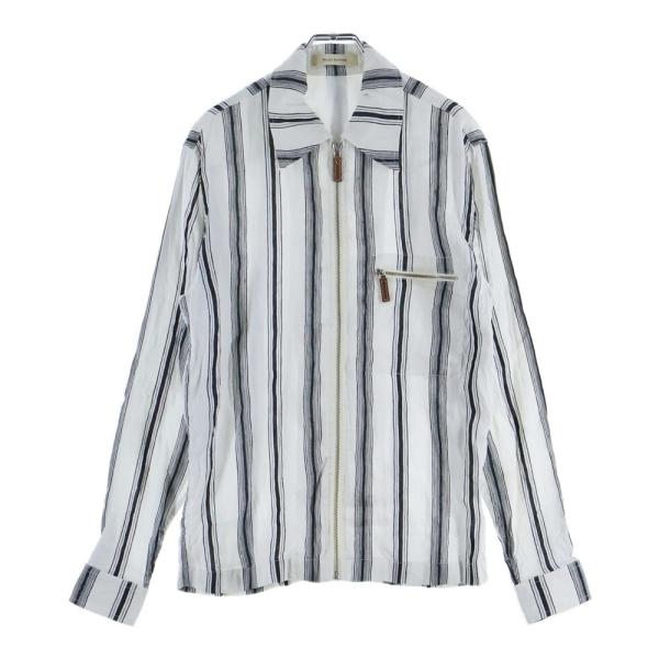 [商品番号]1625K240024[ブランド]Wales Bonner（ウェールズ ボナー）[モデル]Volta Jazz ストライプ ジップアップ長袖シャツ ホワイト[販売店舗]BRING大宮店