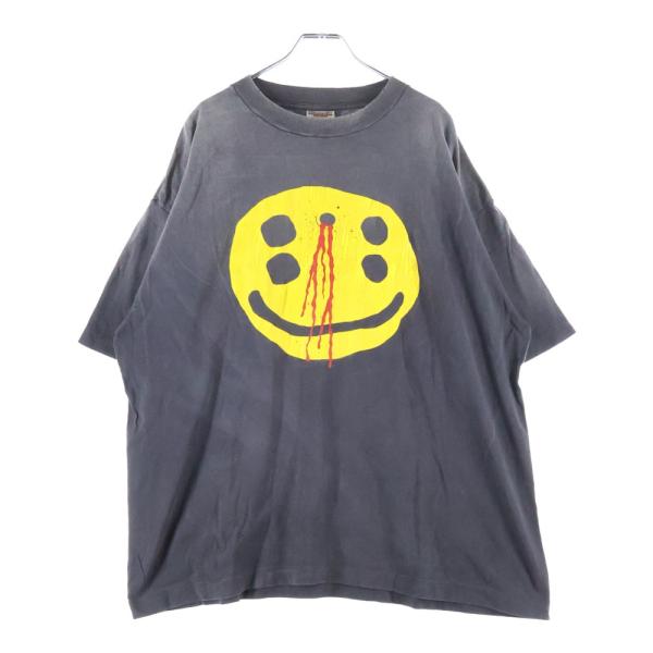 [商品番号]1625L200019[ブランド]SAINT MICHAEL（セントマイケル）[モデル]24AW CP SS TEE SMILE ヴィンテージ加工プリント半袖Tシャツ カットソー グレー SM-YS1-0000-C01[販売店舗...