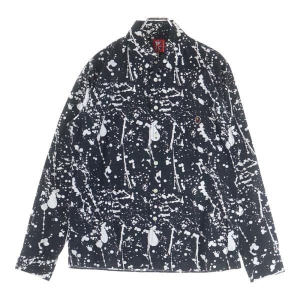 [商品番号]1626A140048[ブランド]A BATHING APE（アベイシングエイプ）[モデル]00S スプラッターデザイン ワンポイントロゴ 長袖シャツ ブラック[販売店舗]BRING札幌店
