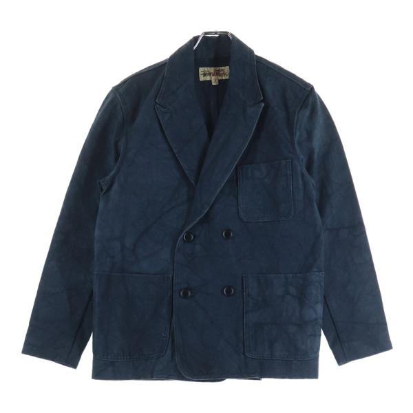 [商品番号]1626B140012[ブランド]STUSSY（ステューシー）[モデル]× WRANGLER CANVAS DOUBLE BREASTED JACKET 115613 ラングラー キャンバス ダブルテーラードジャケット ブルー[...