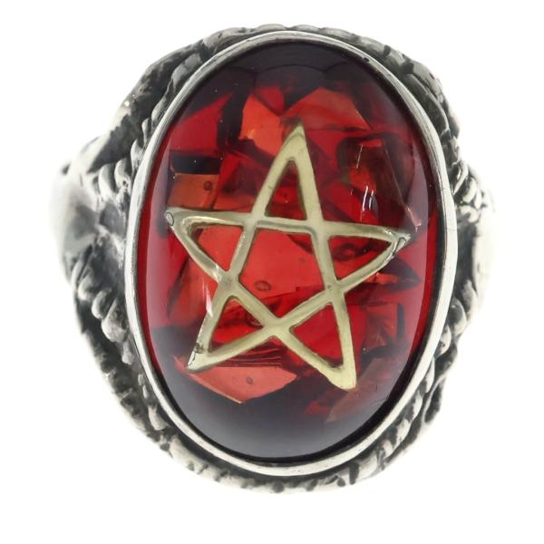 [商品番号]1626H180003[ブランド]ALEX STREETER（アレックスストリーター）[モデル]Angel Heart Ring エンジェルハートリング スターカスタム アンバー シルバー/レッド[販売店舗]BRING心斎橋店