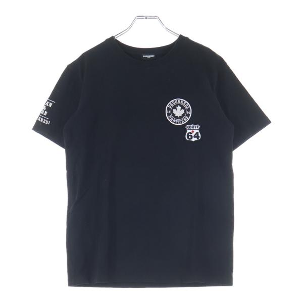 [商品番号]1725H120045[ブランド]DSQUARED2（ディースクエアード）[モデル]ROUTE 64 フロントワッペン付 クルーネック 半袖Tシャツ ブラック DFM120207[販売店舗]BRING オンラインショップ