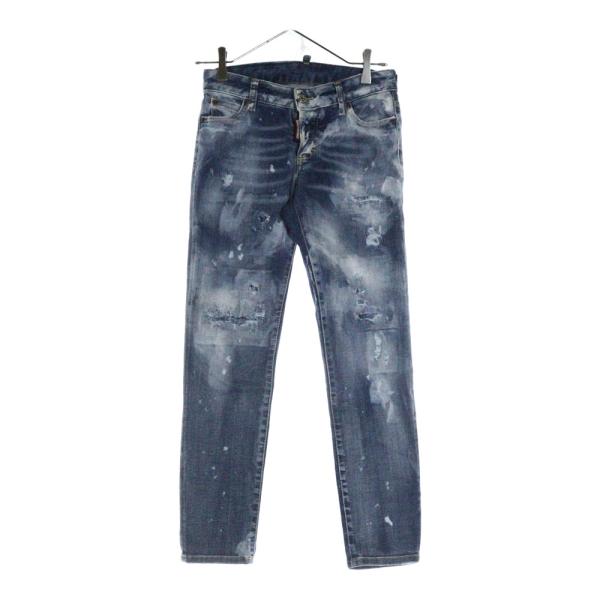 [商品番号]1725H290007[ブランド]DSQUARED2（ディースクエアード）[モデル]JENNIFER CROPPED JEAN ジェニファークロップドジーン ダメージ加工 スキニーデニムパンツ インディゴ S75LB0645[販...