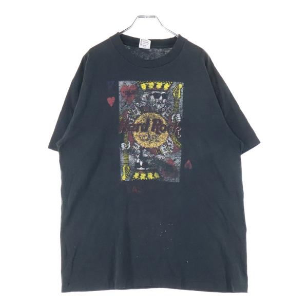[商品番号]1725J020008[ブランド]VINTAGE（ヴィンテージ）[モデル]90s HARD ROCK CAFE LASVEGAS ハードロックカフェ ラスベガス トランプ 半袖カットソー Tシャツ クルーネック ブラック[販売店...