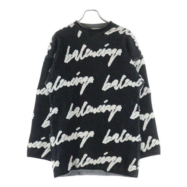 [商品番号]1725K090003[ブランド]BALENCIAGA（バレンシアガ）[モデル]20AW CREWNECK 3D SCRIBBLE KNIT SWEATER クルーネック スクリブルニットセーター ブラック/ホワイト 62873...