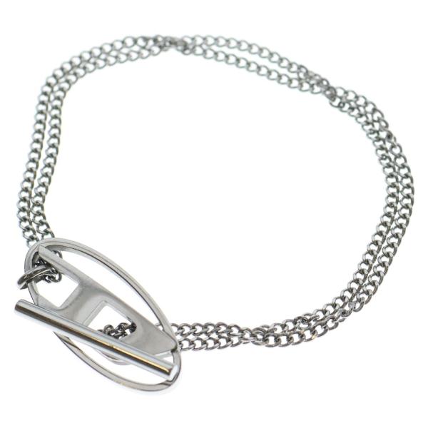 [商品番号]1725L110011[ブランド]DIESEL（ディーゼル）[モデル]24SS Chain Necklace Dロゴ ブレスレット シルバー Dx1534040[販売店舗]BRING オンラインショップ