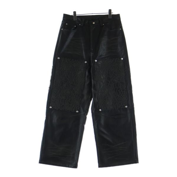 [商品番号]1726D090017[ブランド]NO BRAND（ノーブランド）[モデル]THE BOY HAS NO PATIENCE BLOOD MOON NIGHT SPIDER WEB LEATHER PANTS レザーパンツ ブラッ...