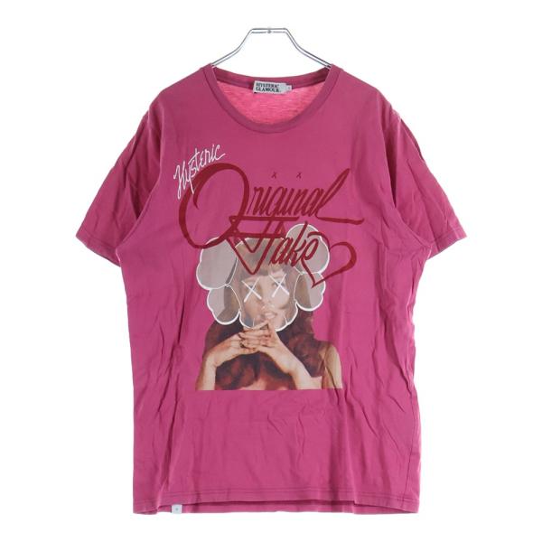 [商品番号]2026B110006[ブランド]HYSTERIC GLAMOUR（ヒステリックグラマー）[モデル]× KAWS カウズ ORIGINAL FAKE オリジナルフェイク ガールプリント 半袖Tシャツ ピンク 0212CT23[販...