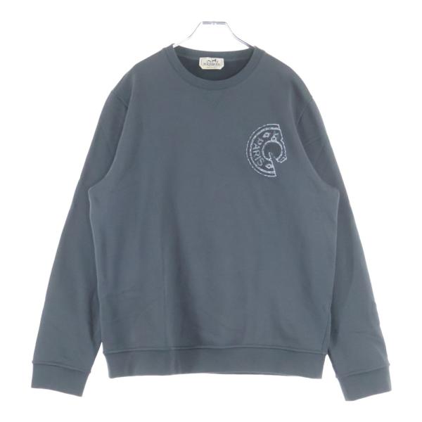 [商品番号]2126A120014[ブランド]HERMES（エルメス）[モデル]Clou de Selle クルードセル フロントロゴ クルーネックトレーナー グレー H557831HA[販売店舗]BRING京都河原町店