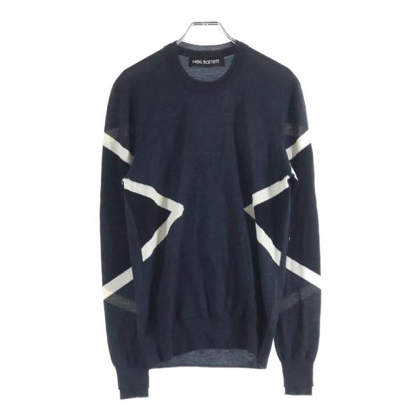 [商品番号]2126A160006[ブランド]Neil Barrett（ニール バレット）[モデル]総柄 薄手ウール クルーネック長袖ニットセーター グレー PBMA253V-C1652[販売店舗]BRING オンラインショップ