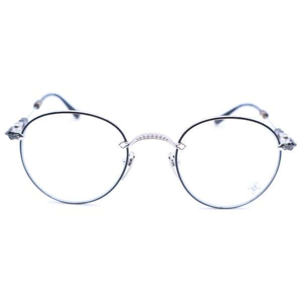 [商品番号]2126B270008[ブランド]CHROME HEARTS（クロムハーツ）[モデル]BUBBA-A クロステンプル メタルフレーム ラウンド眼鏡 アイウェア シルバー/ブラック[販売店舗]BRING心斎橋店