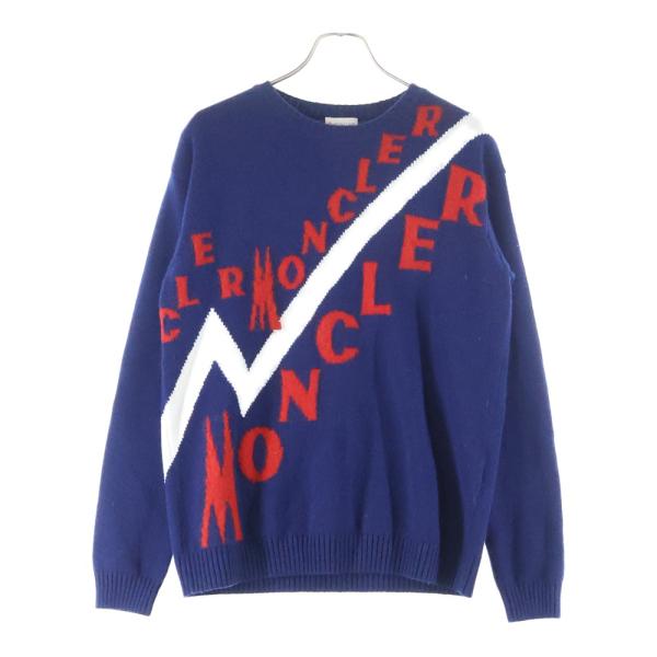 [商品番号]2426A070006[ブランド]MONCLER（モンクレール）[モデル]MAGLIONE TRICOT GIROCOLLO トリコロール カシミヤ混ウールニットモヘアセーター ブルー/レッド E20919041600 A904...