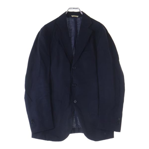 [商品番号]2525L090018[ブランド]De Petrillo（デ ペトリロ）[モデル]リネン コットン 3B テーラードジャケット ネイビー[販売店舗]BRING オンラインショップ