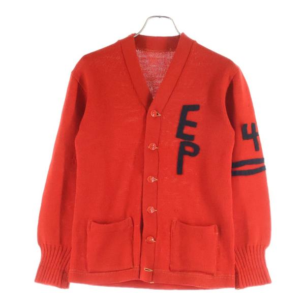 [商品番号]2926A030013[ブランド]VINTAGE（ヴィンテージ）[モデル]40S LETTERED CARDIGAN WAPPEN レタードカーディガン ワッペン 肩ライン レッド/ブラック[販売店舗]AWESOME高円寺店
