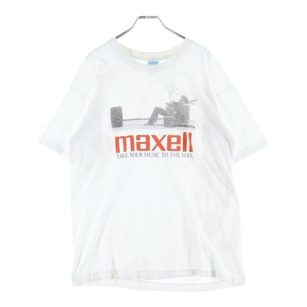 [商品番号]2926I230093[ブランド]VINTAGE（ヴィンテージ）[モデル]90S MAXELL TAKE YOUR MUSIC TO THE MAX マクセル フロントプリント 半袖Tシャツ カットソー ホワイト[販売店舗]AW...