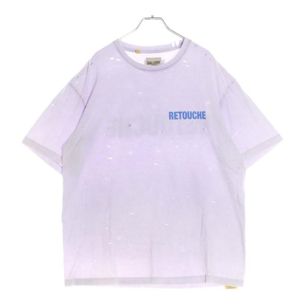 [商品番号]3025H220022[ブランド]GALLERY DEPT.（ギャラリーデプト）[モデル]Retouche Damaged French Tee ダメージ加工 ロゴプリント半袖Tシャツ パープル[販売店舗]BRING 渋谷店