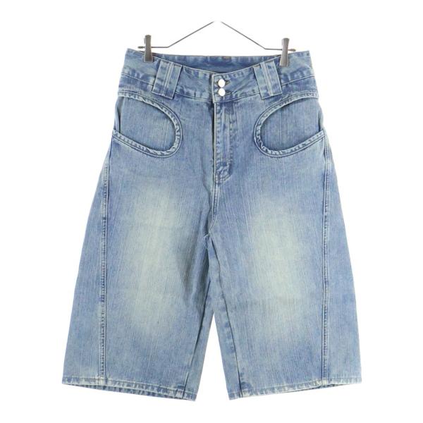 [商品番号]3025J010031[ブランド]NO BRAND（ノーブランド）[モデル]CONP 7分丈 ワイドデニムショーツ ハーフパンツ インディゴ[販売店舗]BRING オンラインショップ