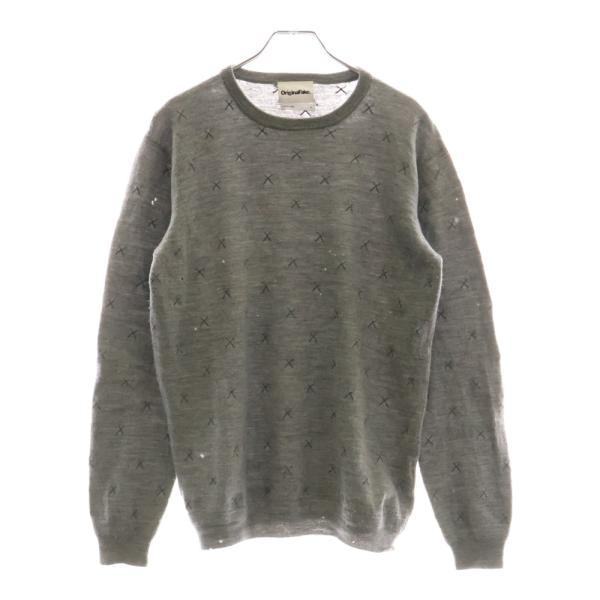 [商品番号]3025J240012[ブランド]Original Fake（オリジナルフェイク）[モデル]KAWS Sweater 刺繍クルーネックニットセーター グレー[販売店舗]BRING オンラインショップ