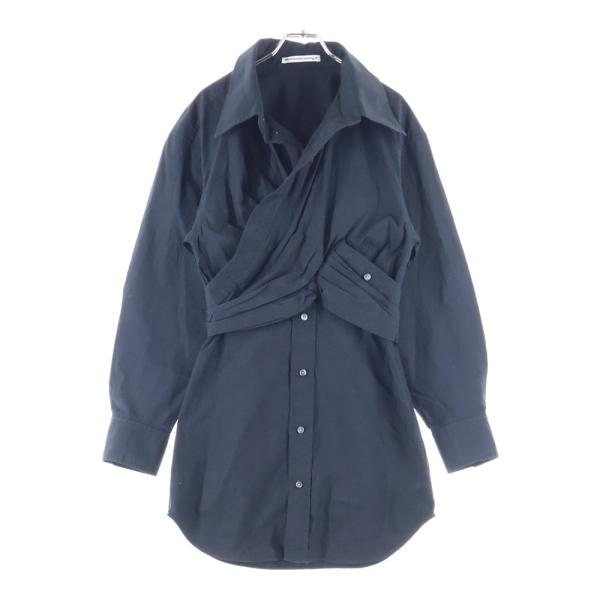 [商品番号]3025K110080[ブランド]ALEXANDER WANG（アレキサンダーワン）[モデル]Cross Front Shirt Dress 長袖シャツドレス レディース ブラック 4WC2226175[販売店舗]BRING梅田...