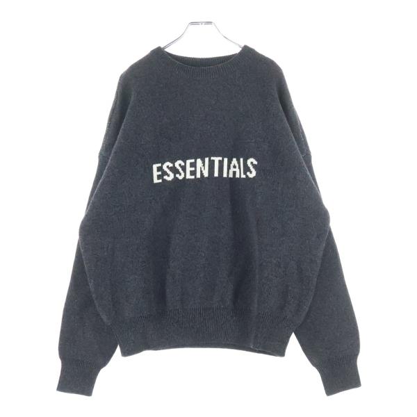[商品番号]3026A170031[ブランド]FEAR OF GOD ESSENTIALS（フィアオブゴッド エッセンシャルズ）[モデル]KNIT SWEATER ジャガードロゴ クルーネックニットセーター グレー[販売店舗]BRING 渋谷店