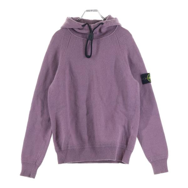 [商品番号]3026A170038[ブランド]STONE ISLAND（ストーンアイランド）[モデル]Knit Hoodie ロゴワッペン プルオーバー ウールニットパーカー フーディー パープル 7315550A7[販売店舗]BRING 渋谷店