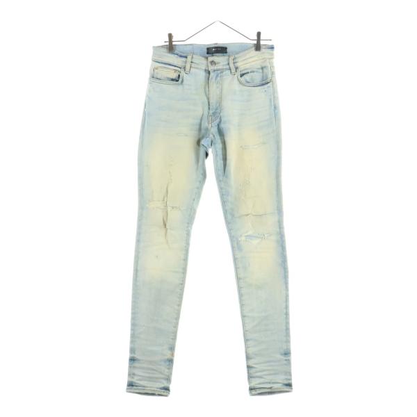 [商品番号]3026A180080[ブランド]AMIRI（アミリ）[モデル]ロゴパッチ ダメージ加工 ストレッチスキニーデニムパンツ インディゴ[販売店舗]BRING仙台店