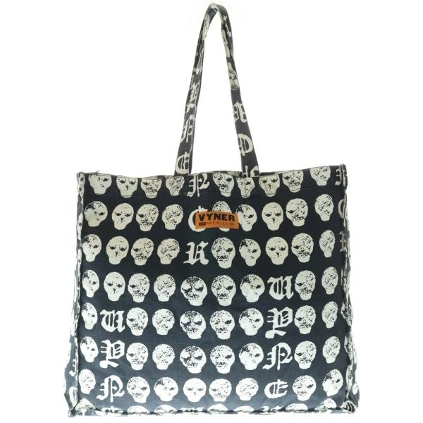 [商品番号]3026A240029[ブランド]VYNER ARTICLES（ヴァイナーアーティクルズ）[モデル]Skull design printed tote bag スカル デザイン プリンテッド トートバッグ ブラック[販売店舗]B...