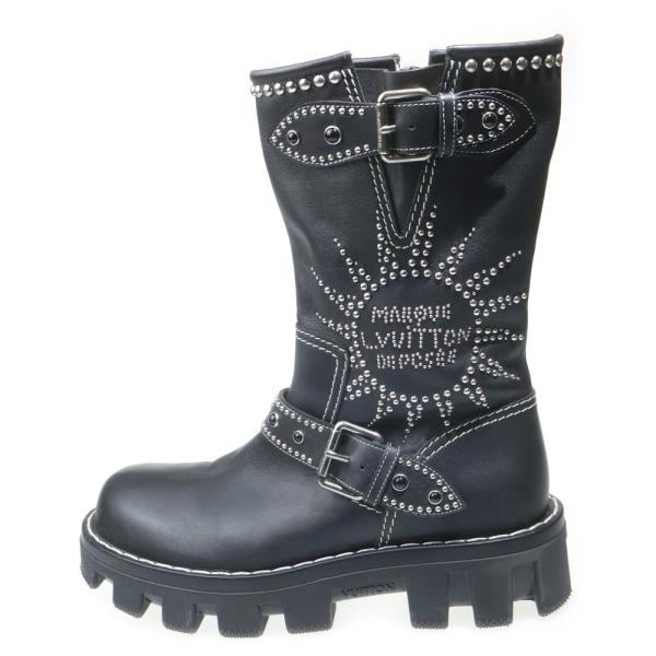 [商品番号]3026B010027[ブランド]LOUIS VUITTON（ルイヴィトン）[モデル]24SS Enginner Boots チェッカーライン スタッズ装飾ハイカットエンジニアブーツ ハイカットシューズ ブラック[販売店舗]BR...