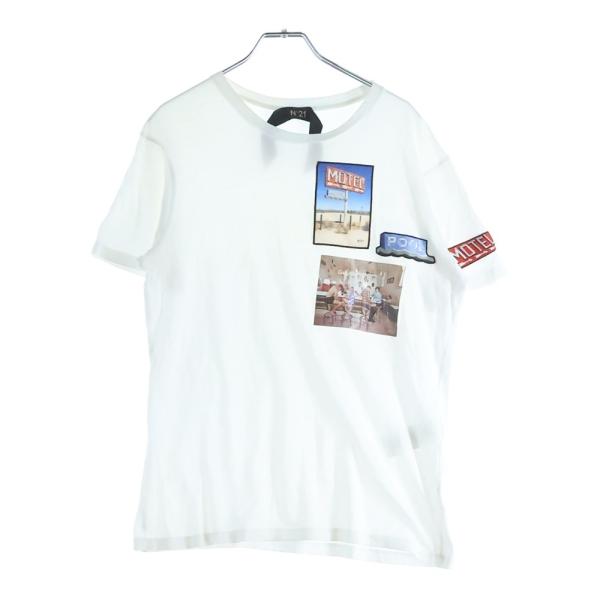 [商品番号]3026B160032[ブランド]N21 numero ventuno（ヌメロ ヴェントゥーノ）[モデル]フォトパッチ ルーネック 半袖Tシャツ カットソー ホワイト P18IN1M F0246333[販売店舗]BRING オン...