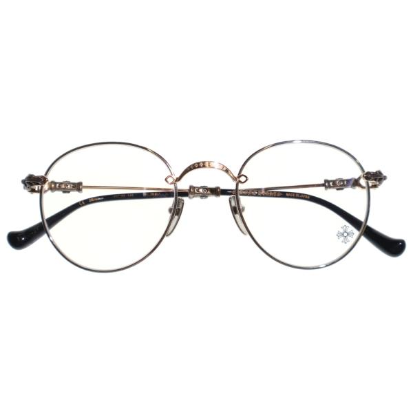 [商品番号]3026D120015[ブランド]CHROME HEARTS（クロムハーツ）[モデル]BUBBA-A クロステンプル メタルフレーム ラウンド眼鏡 アイウェア ゴールド/シルバー[販売店舗]BRING 渋谷店