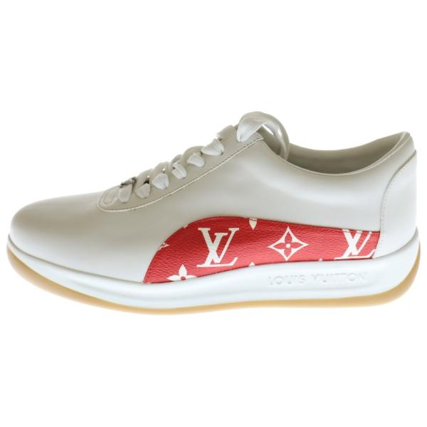 [商品番号]3125F220005[ブランド]LOUIS VUITTON（ルイヴィトン）[モデル]17AW ×SUPREME LV SPORT SNEAKER スポーツスニーカー モノグラム レザーシューズ ホワイト/レッド 1A3EQ5[...