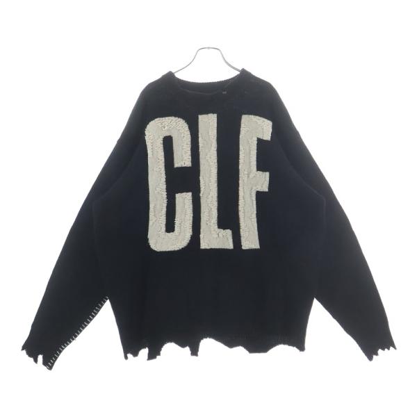 [商品番号]3126B080011[ブランド]SAINT MICHAEL（セントマイケル）[モデル]22AW CLF MEN KNIT フロントデザイン ニットセーター ダメージ加工 デストロイ加工 SM-A22-0000-033 ブラック...