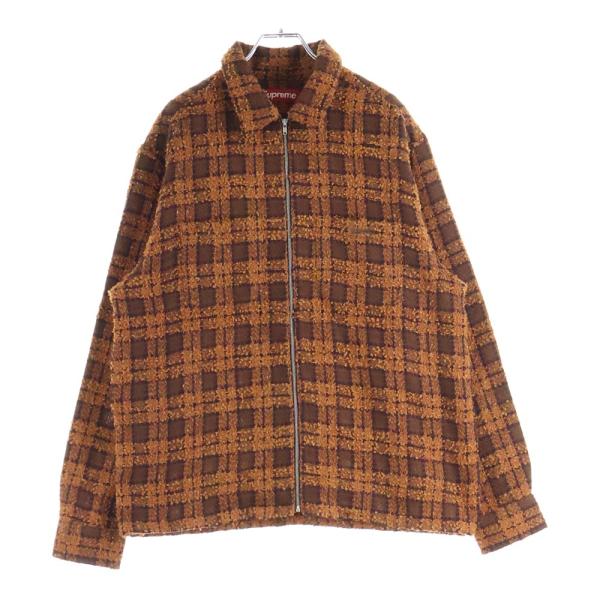[商品番号]3126B250008[ブランド]SUPREME（シュプリーム）[モデル]24AW Boucle Zip Up Shirt ブークレジップアップシャツ ジップアップツイード長袖シャツ ブラウン[販売店舗]BRING渋谷ANNEX店