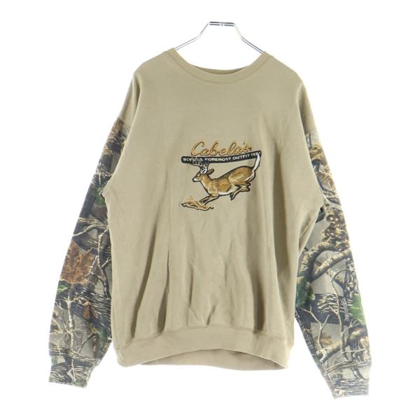 [商品番号]3225K150044[ブランド]cabela's（カベラス）[モデル]袖リアルツリー クルーネック スウェット ブラウン[販売店舗]BRING オンラインショップ